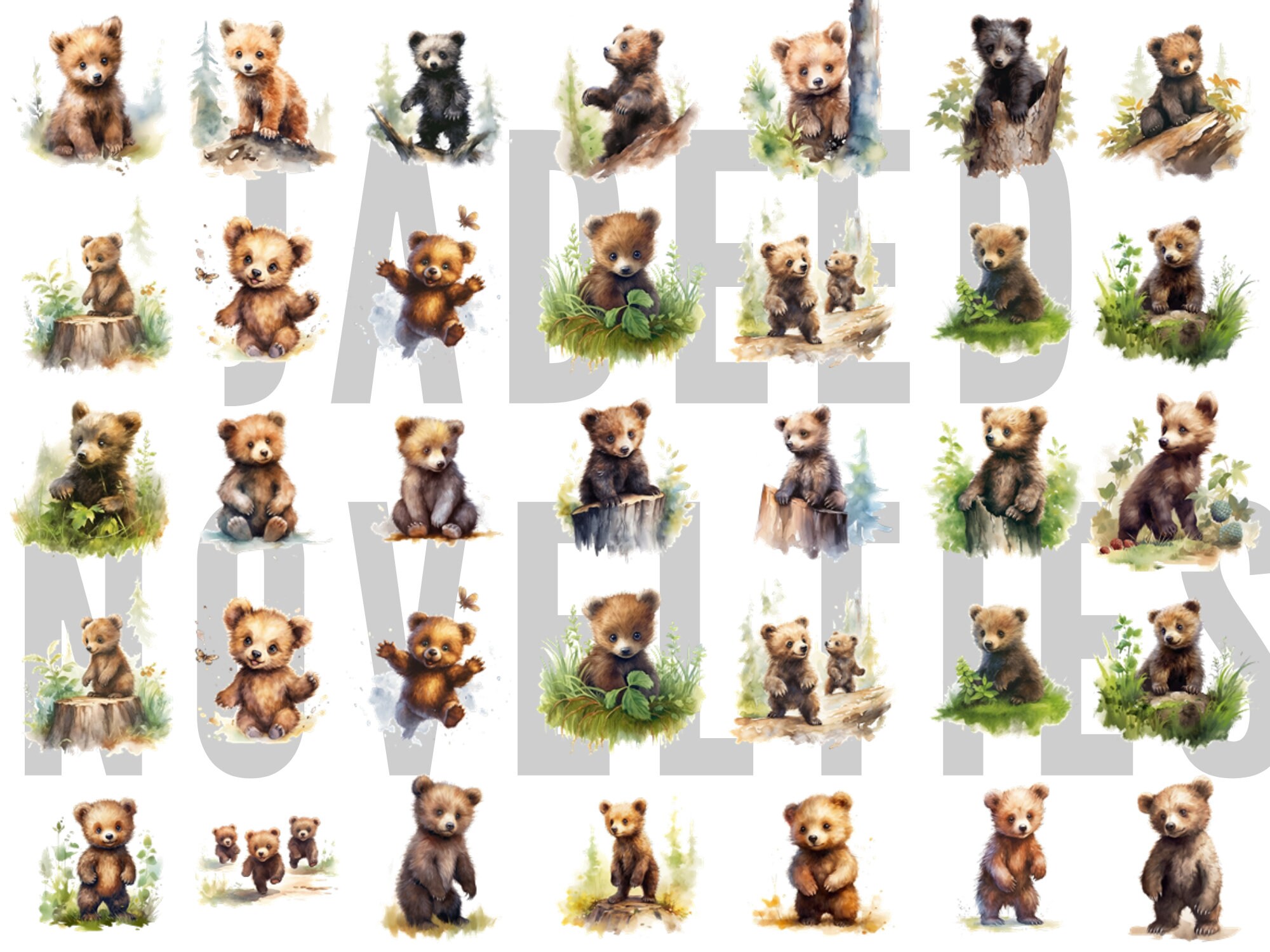 300 Woodland Animals Clipart Watercolor Transparent Pngs - Etsy