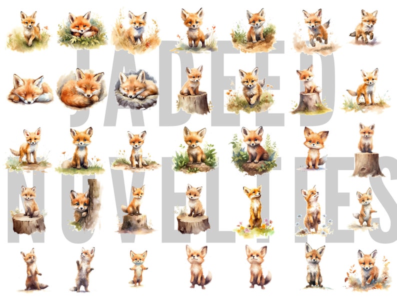 300 Woodland Animals Clipart Watercolor Transparent Pngs - Etsy