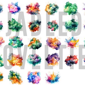 120 Unique Watercolor Splashes, Watercolor Clipart, Watercolor ...