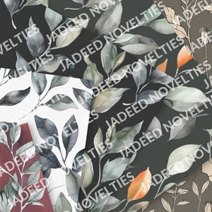 Colorful Leaf Digital Paper | Watercolor Scrapbook Papers | Seamless ...