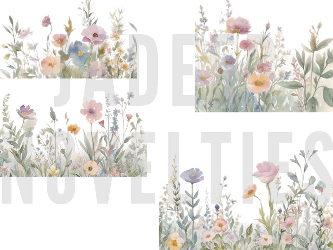 22 Watercolor Floral Borders Floral Borders Watercolor - Etsy