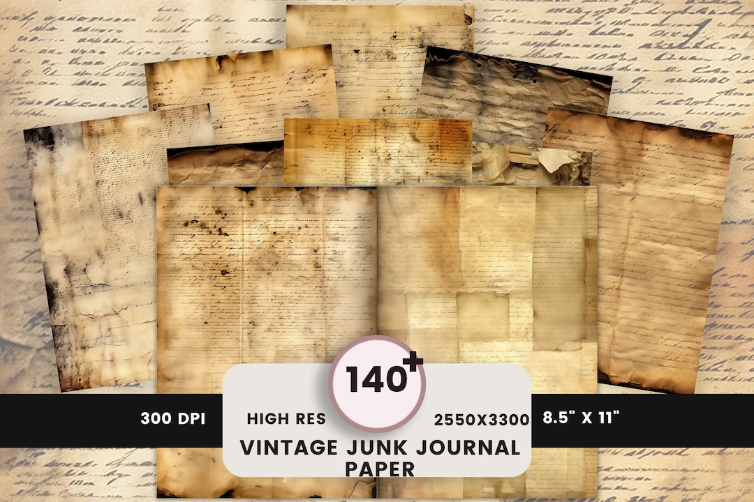 Old Handwriting Junk Journal Pages, Vintage Handwritten Printable ...