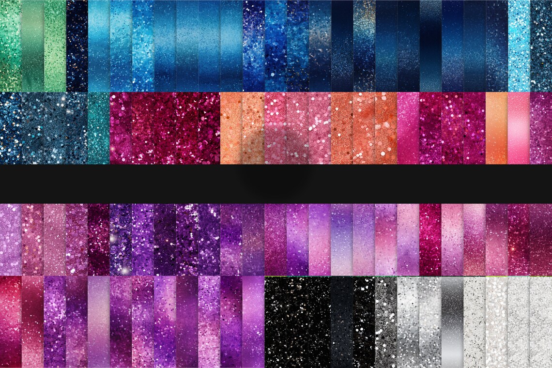 Glitter Digital Paper | Ombre Digital Glitter | Rainbow Glitter ...
