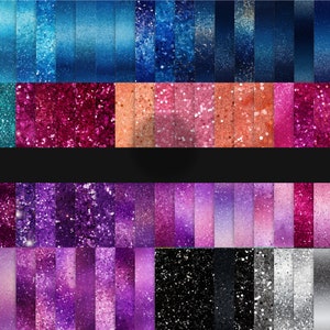 Glitter Digital Paper | Ombre Digital Glitter | Rainbow Glitter ...
