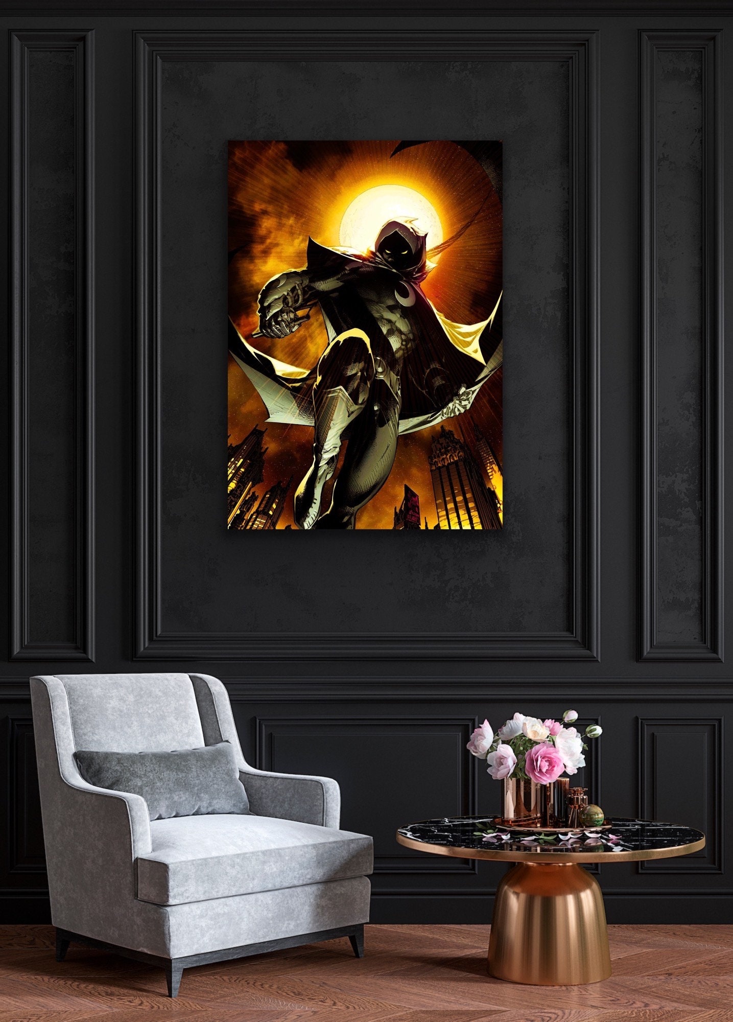 Marvelous Comics Canvas Moon - Etsy