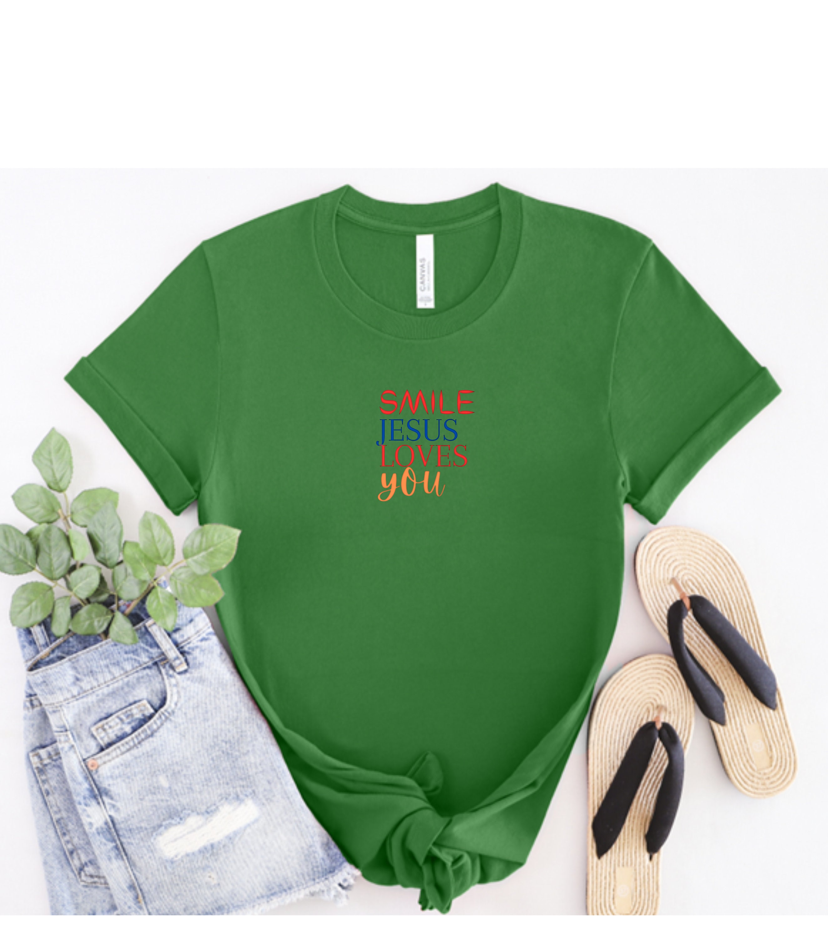 Christian T Shirt Smile Jesus Loves You T Shirt Inspirational T Shirt