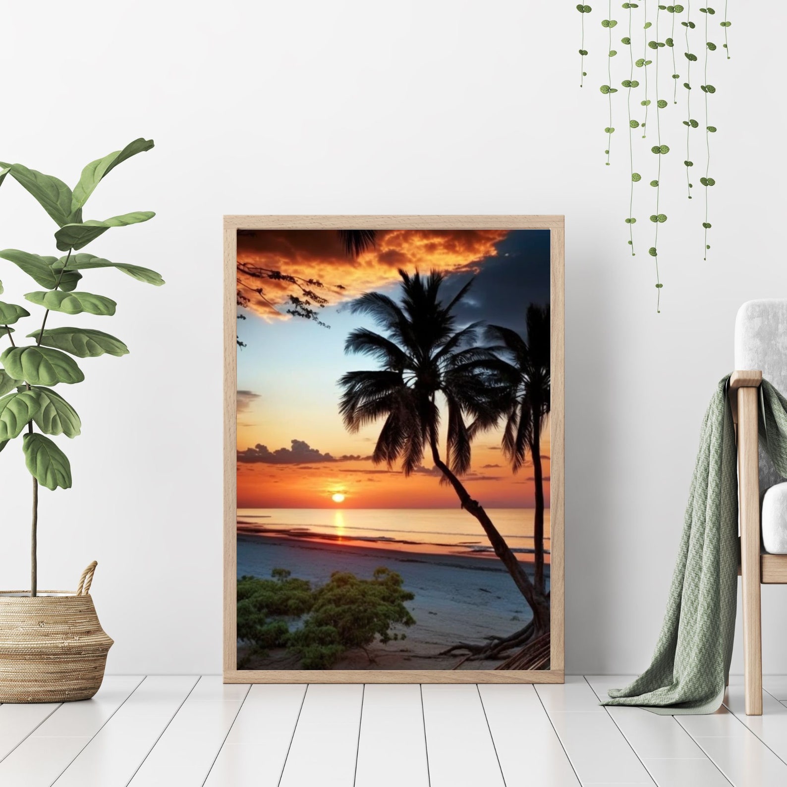 Coastal Landscape Artwork, Mombasa Beach Illustration, Tropical Sunset ...