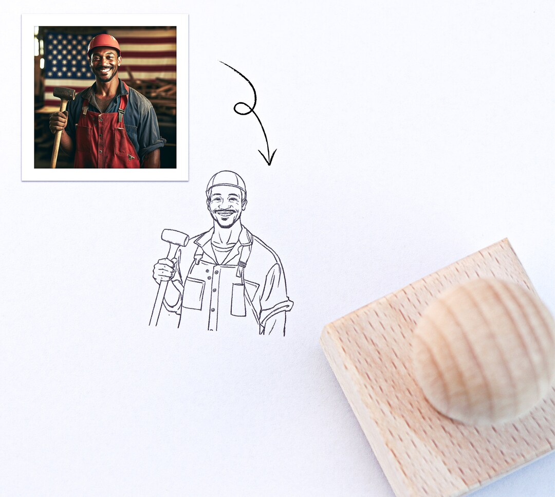 Rubber Stamps for Custom Portraits Rubber Logo Handstamp and - Etsy