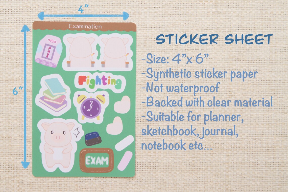 Examination Stationary Set Sticker Sheet Memo Pad Post - Etsy