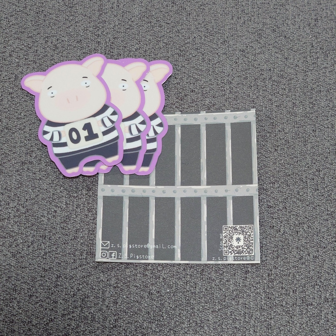 Prison Pig Sticker, Cute Sticker, Waterproof Sticker, Laptop Sticker - Etsy