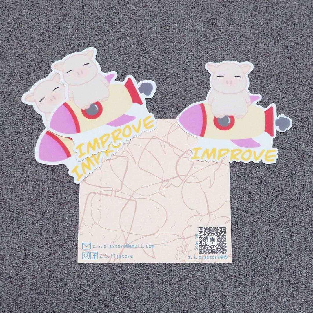 Improve Stickers, Pig Sticker, Words Stickers, Quote Stickers ...