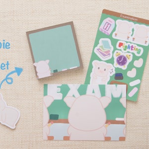 Examination Stationary Set, Sticker Sheet, Memo Pad, Post Card, Freebie ...