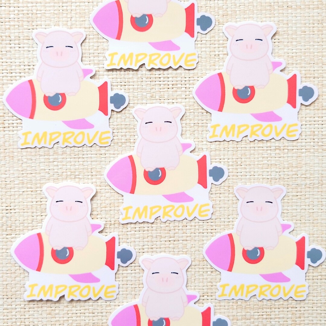 Improve Stickers, Pig Sticker, Words Stickers, Quote Stickers ...