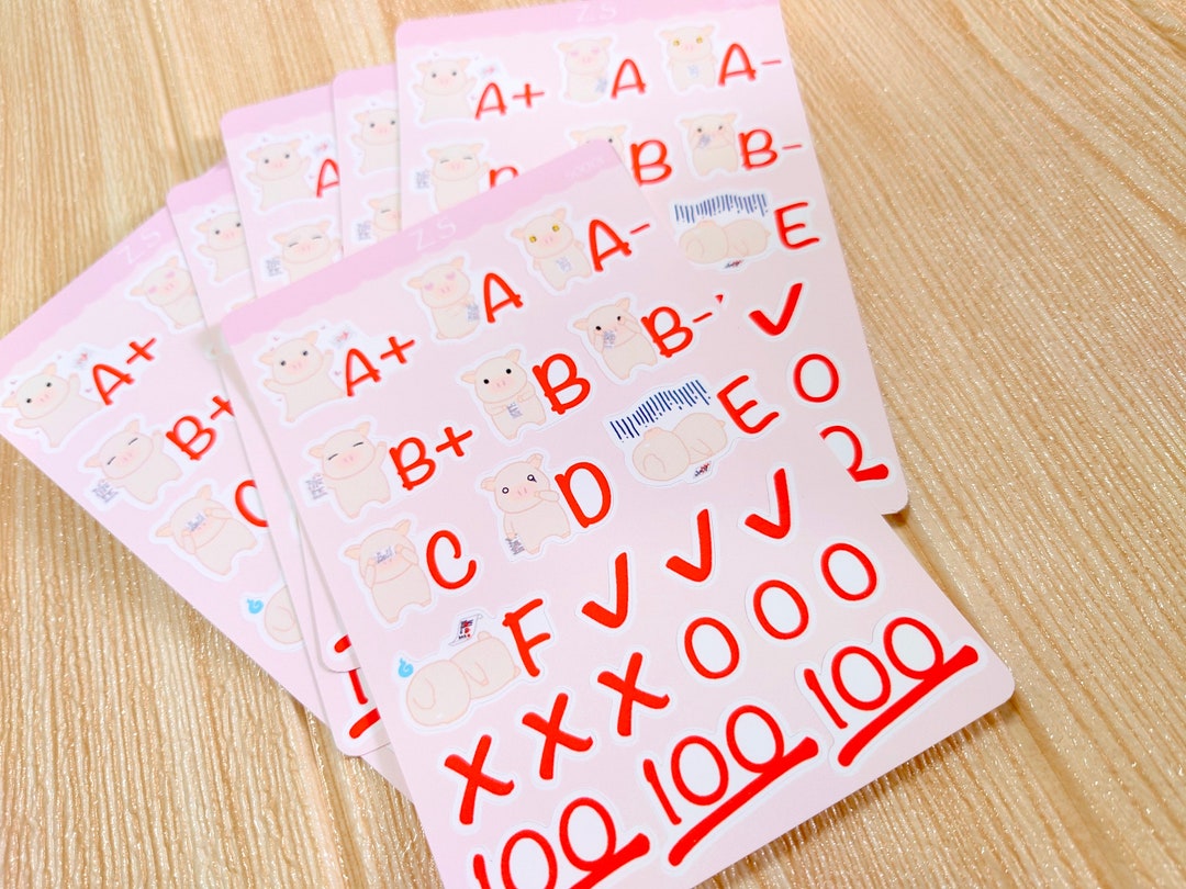 Score Sticker Sheet, Pig Sticker, Cute Sticker, Waterproof Sticker ...