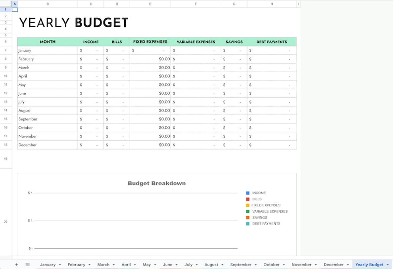 FREE Budget Template | Beginner Friendly Easy-to-use and Customizable ...