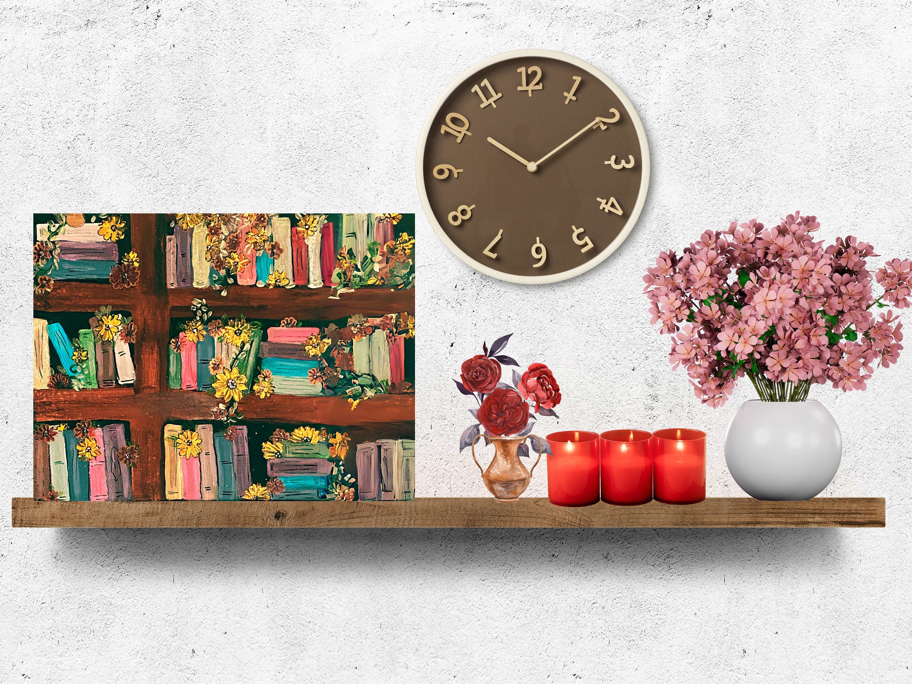 Bookshelf Painting Print Prefect Art for Library Painting/bookshelf ...