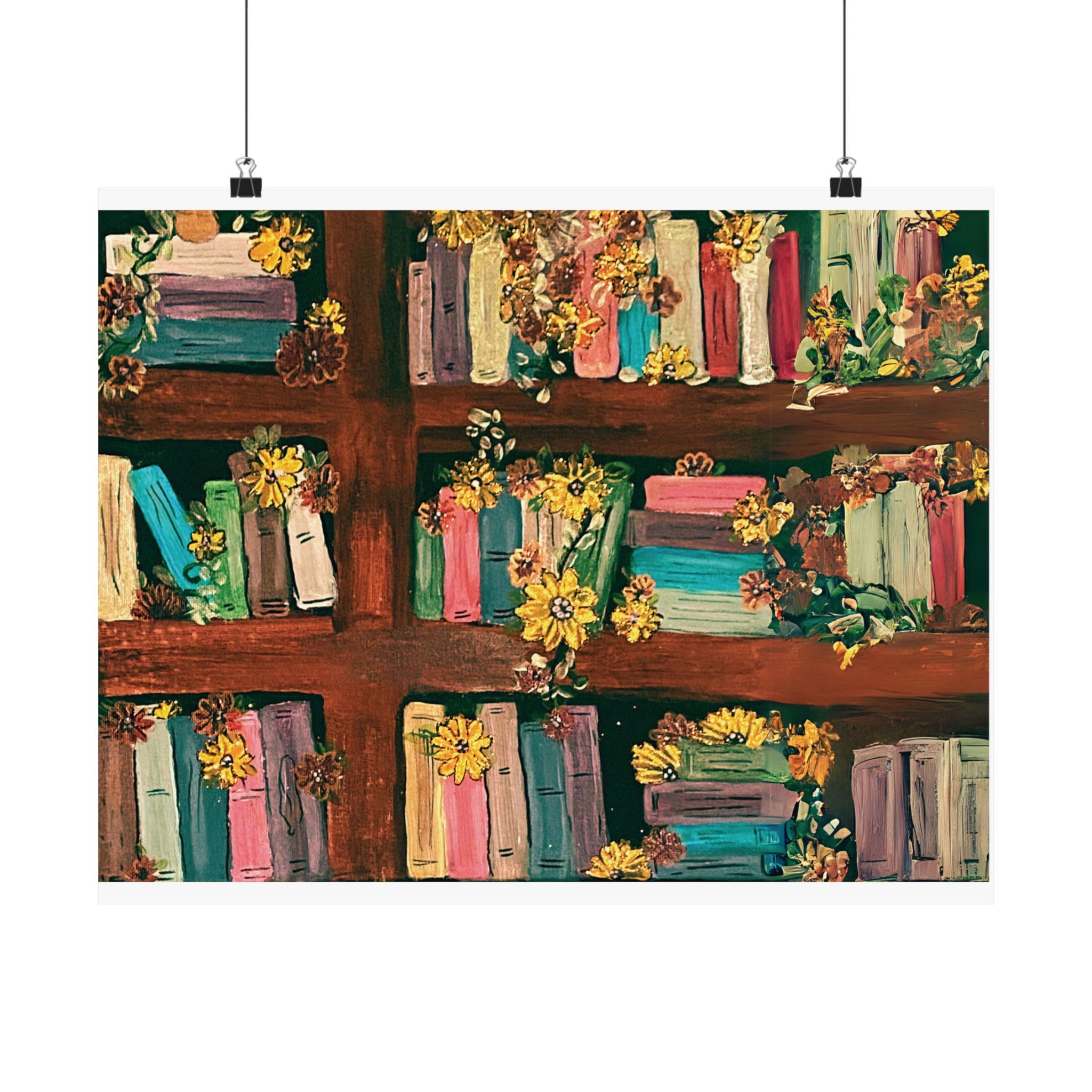 Bookshelf Painting Print Prefect Art for Library Painting/bookshelf ...