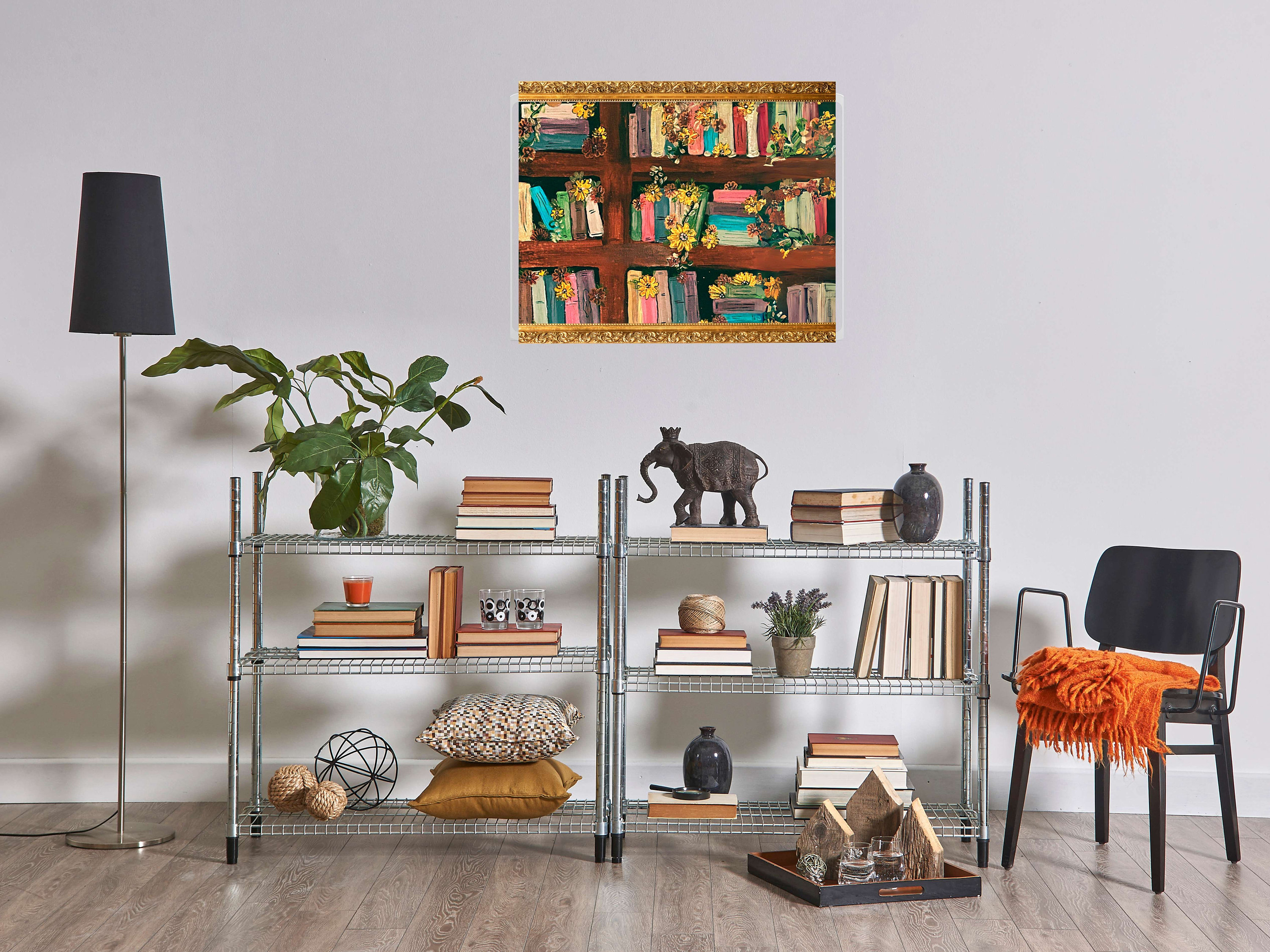 Bookshelf Painting Print Prefect Art for Library Painting/bookshelf ...