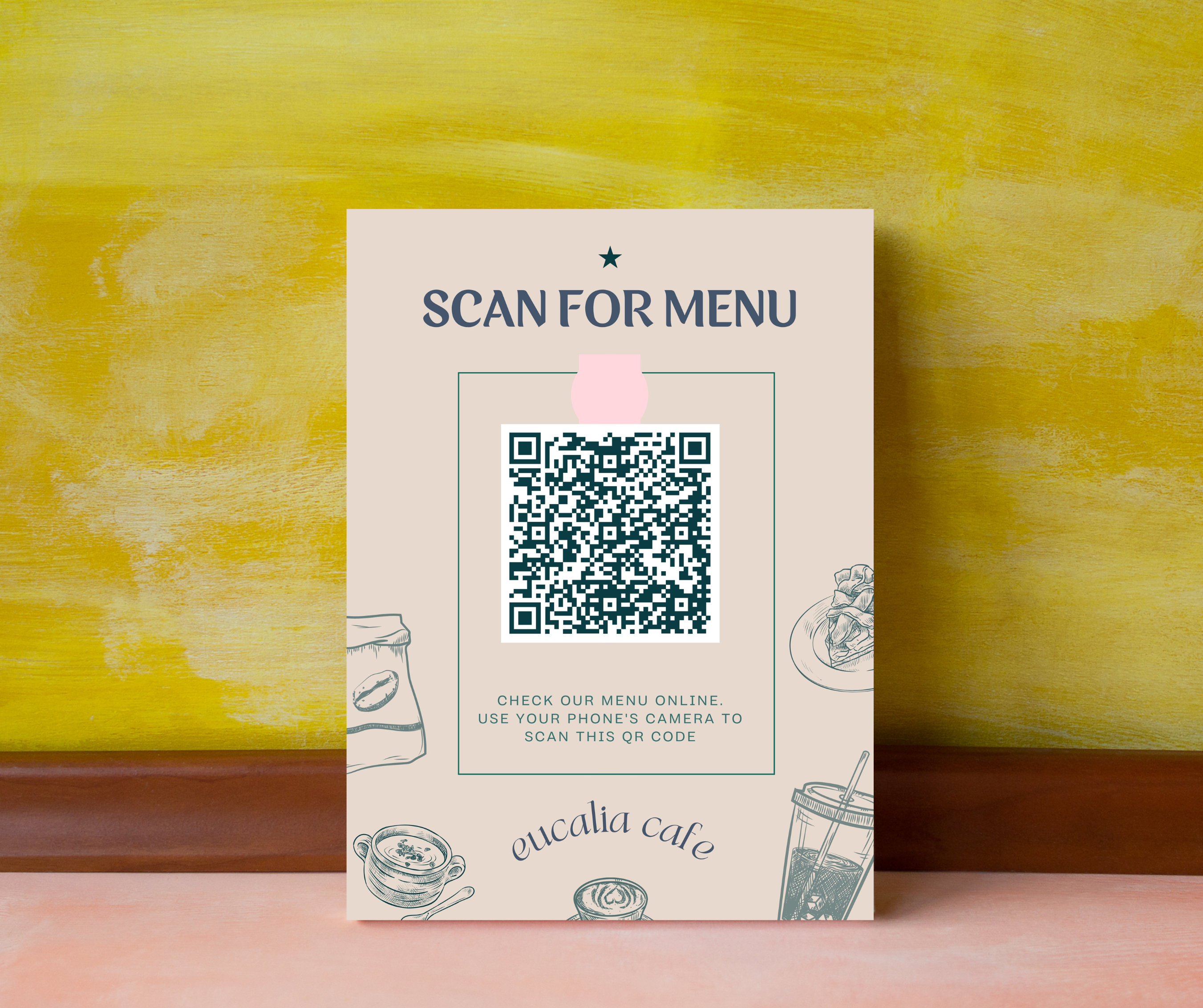 QR Code Sign Food QR Sign Menu Cards Scan for Menu - Etsy Canada