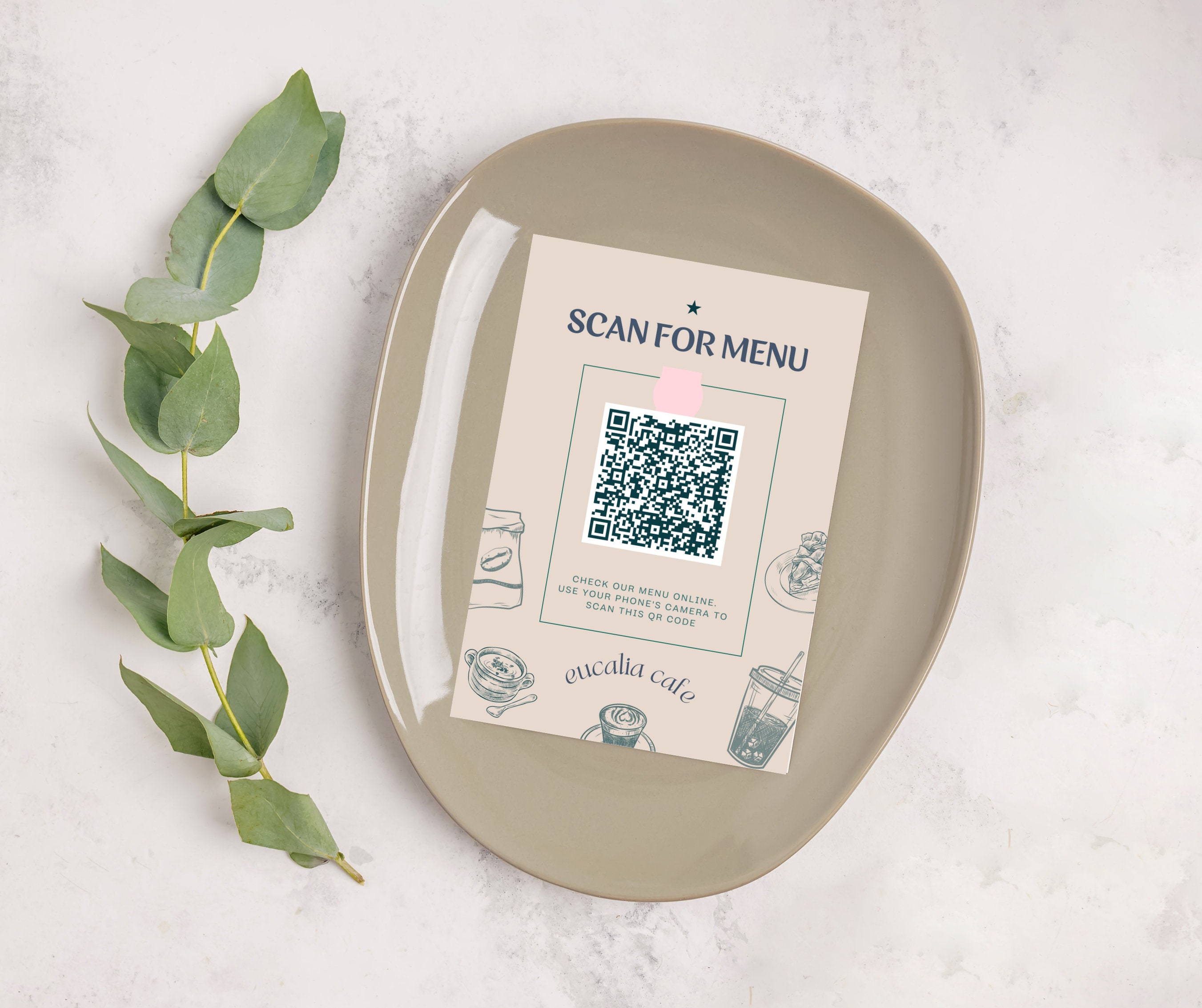QR Code Sign Food QR Sign Menu Cards Scan for Menu - Etsy Canada