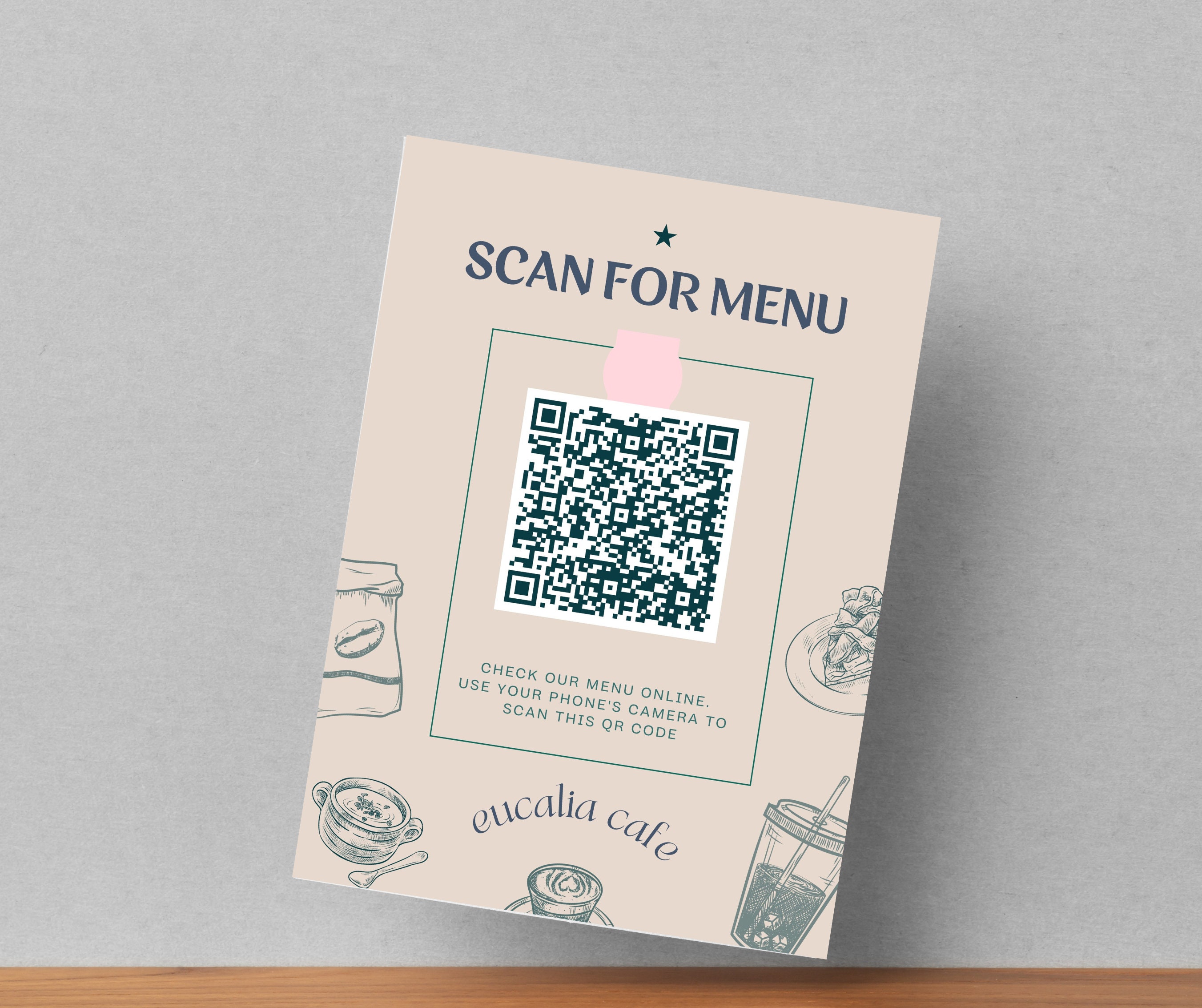 QR Code Sign Food QR Sign Menu Cards Scan for Menu - Etsy Canada