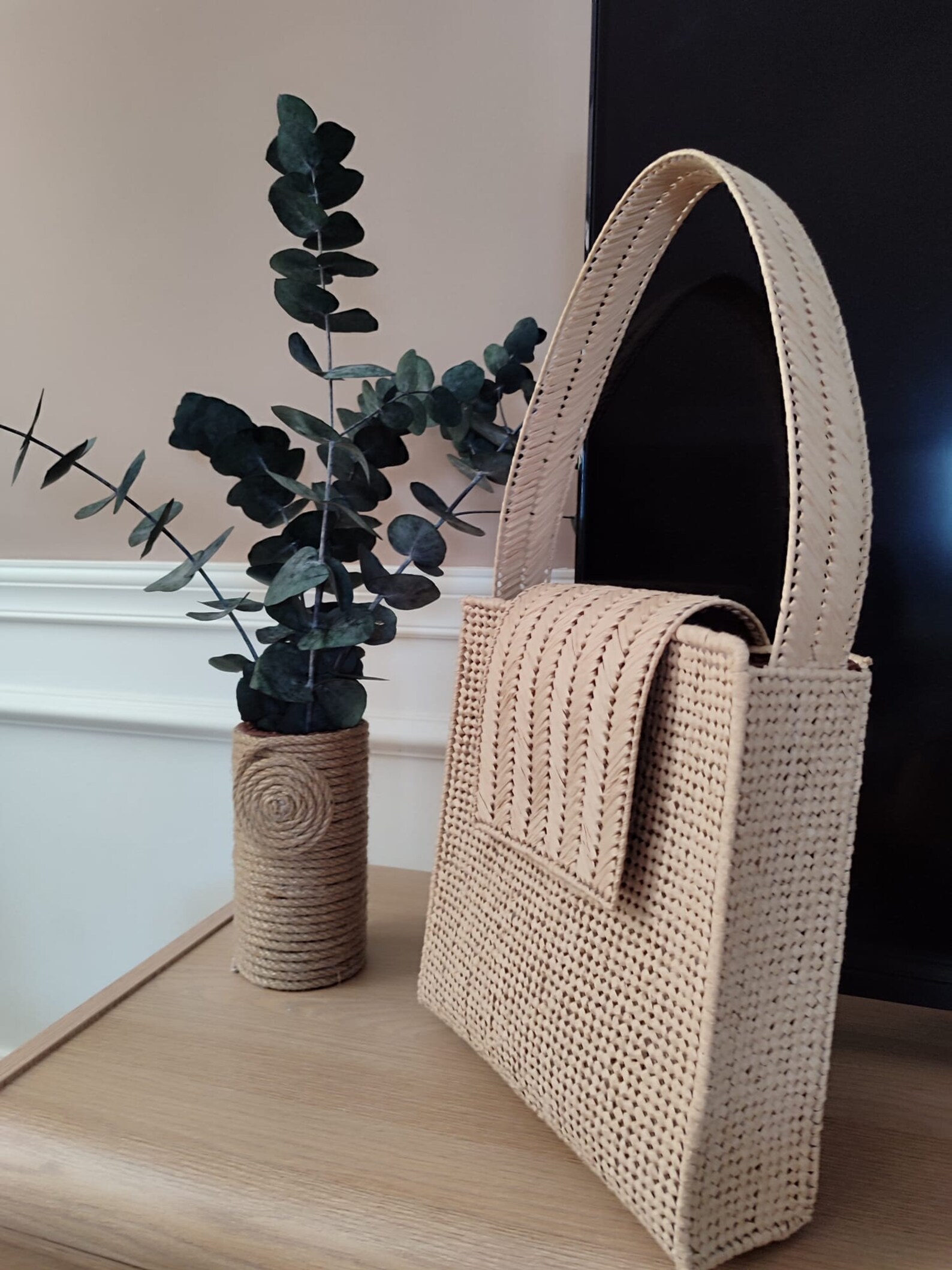 Handmade Special Design Bag , Raffia Rope Bag, Knitted Bag, Shoulder ...
