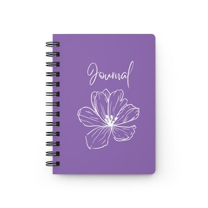 Purple Floral Spiral Bound Journal - Etsy