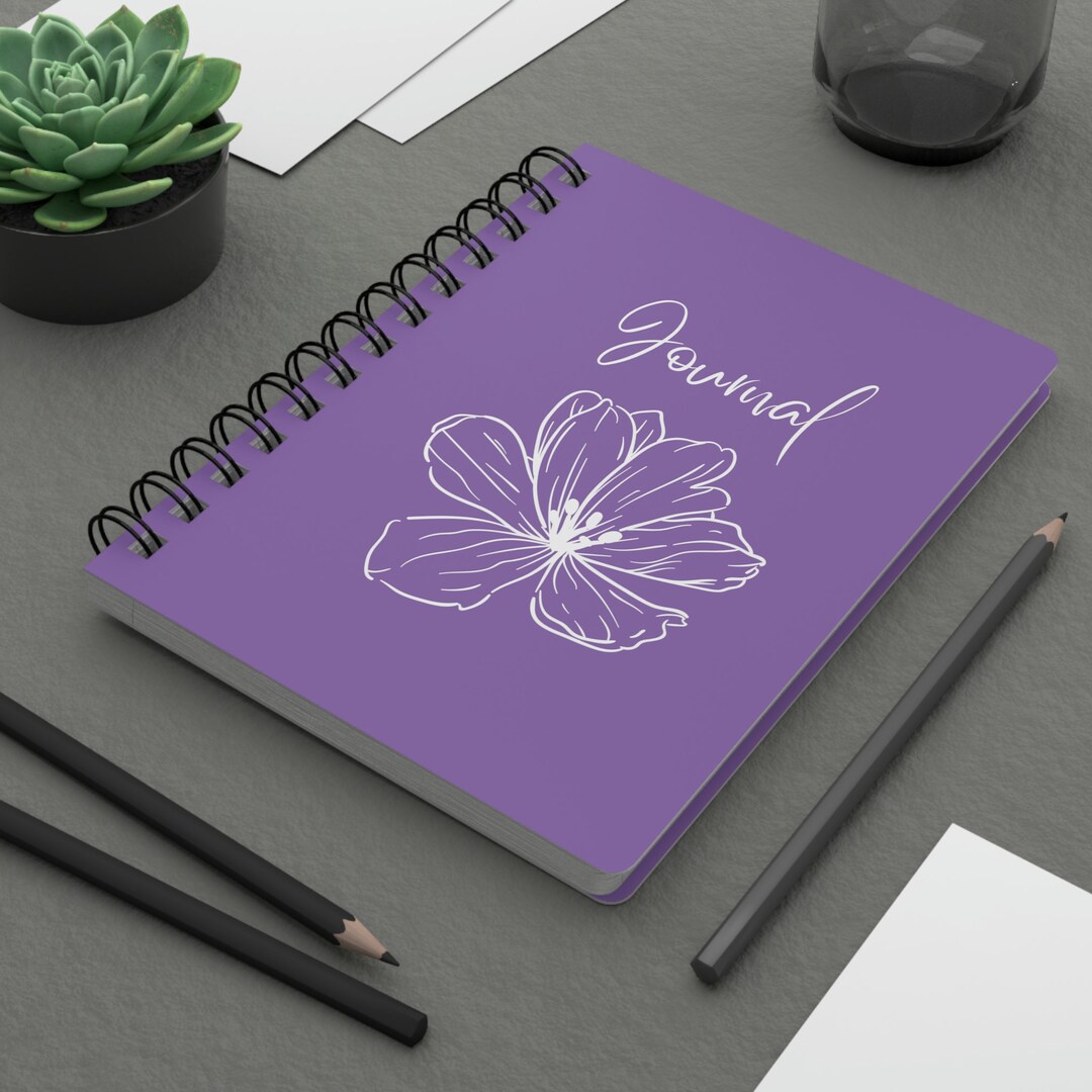 Purple Floral Spiral Bound Journal - Etsy