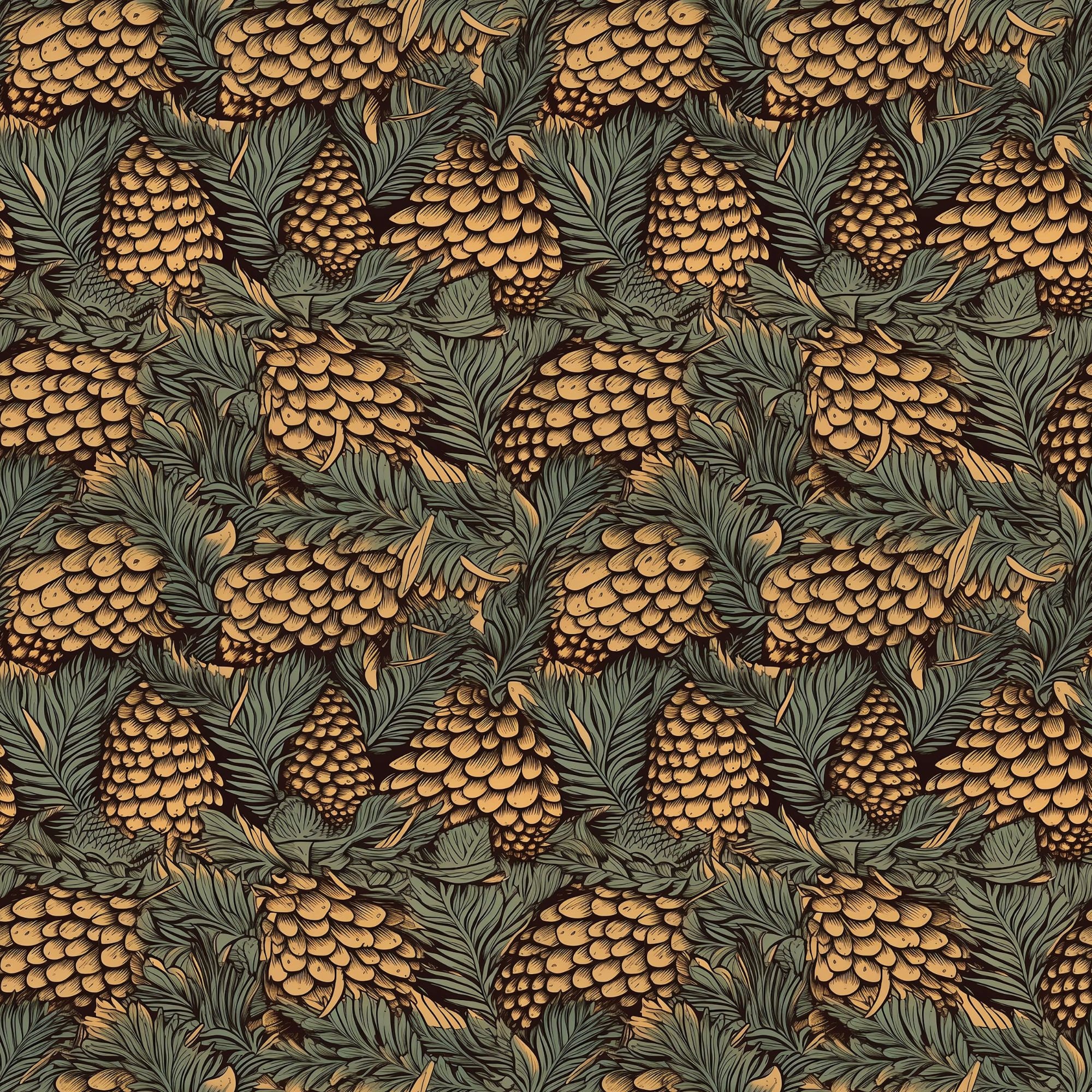 Pine Cones Seamless Pattern, Printable Seamless Design, PNG - Etsy
