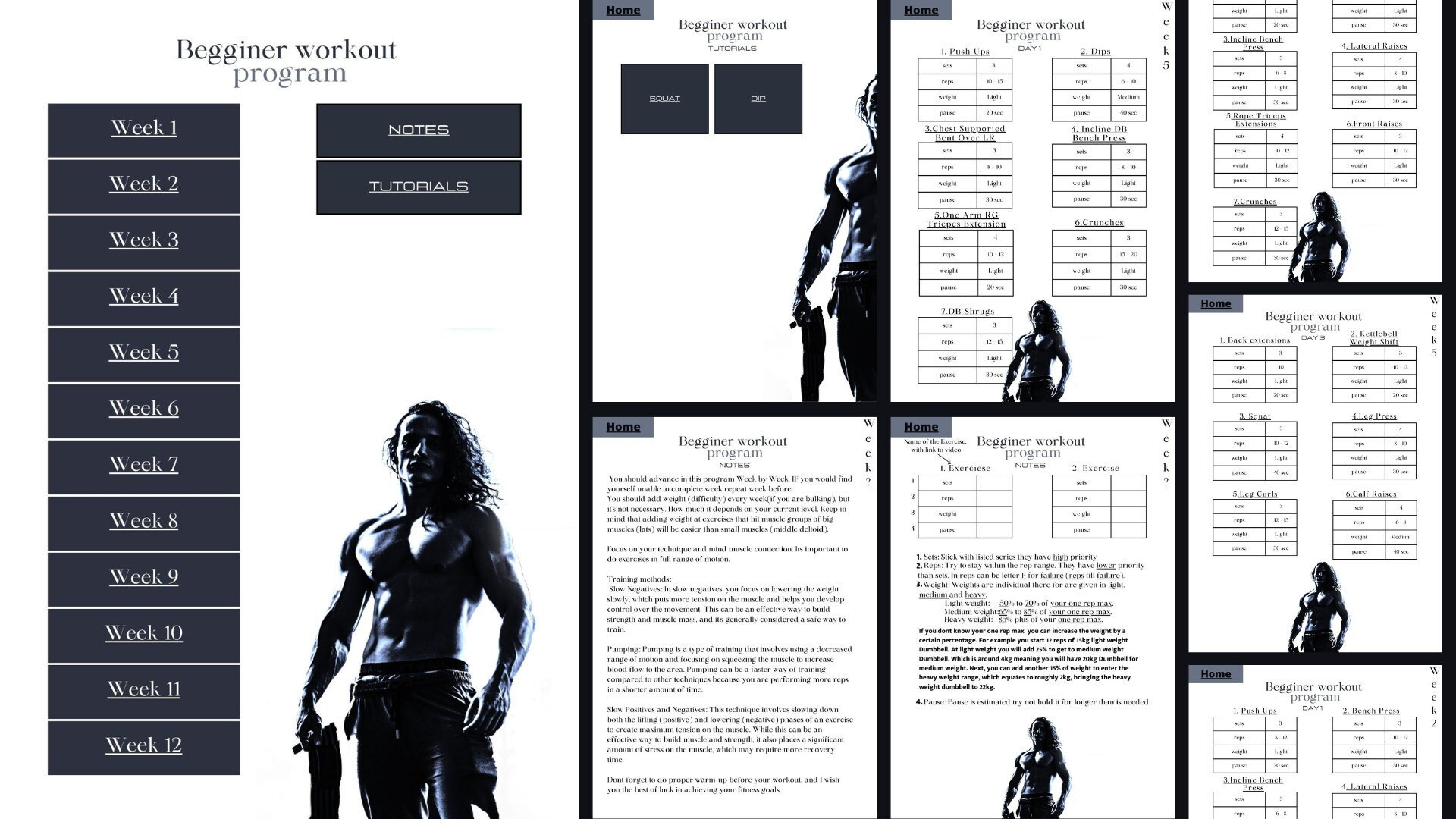 Beginner 12 Week Workout Plan - Etsy