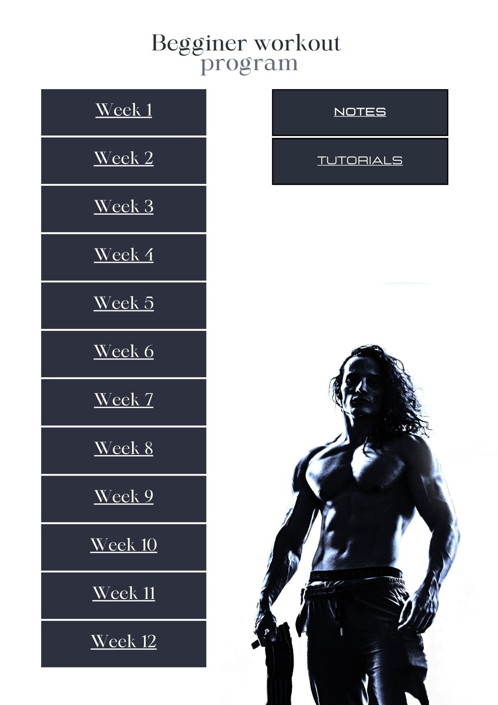 Beginner 12 Week Workout Plan - Etsy