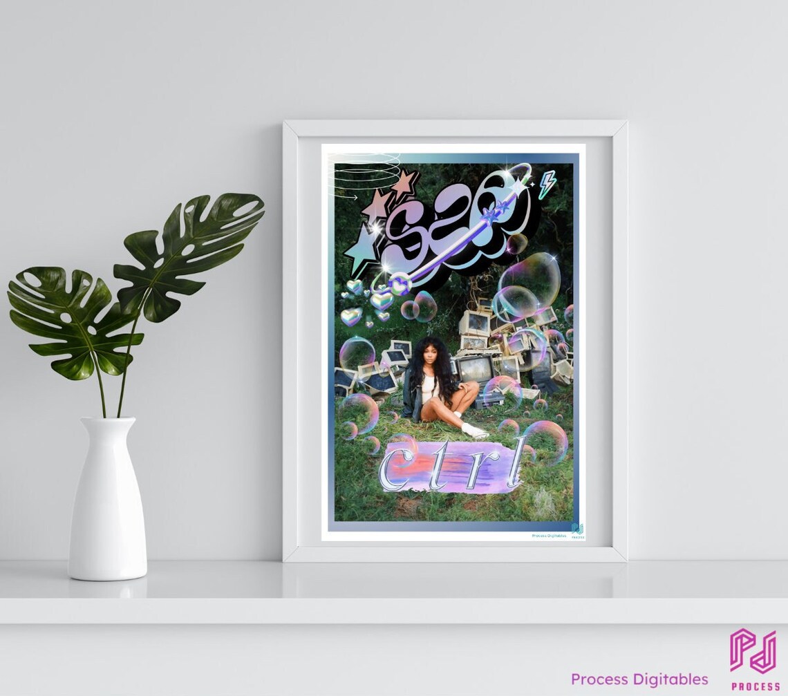 Sza Poster SVG PNG & JPEG, Instant Download Digital Files, Ctrl Album ...