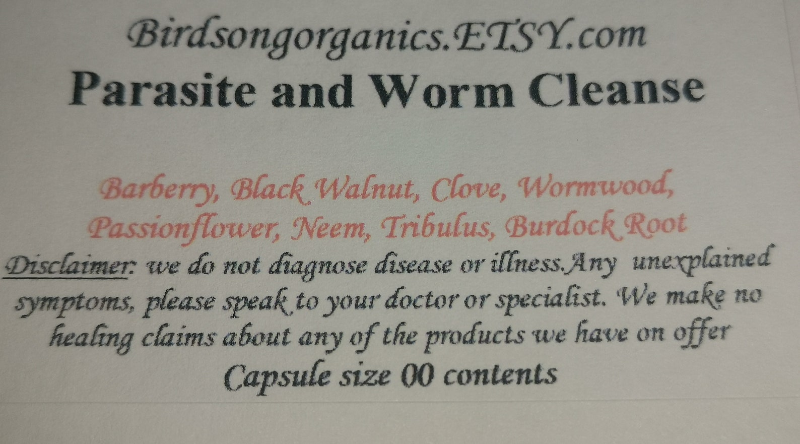 Parasite & Worm Detox Cleanse Capsules Made by Birdsongorganicsau. - Etsy