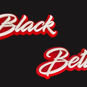 Custom Cursive Font Car Emblem Custom Colors Installs in Seconds 1.5 ...