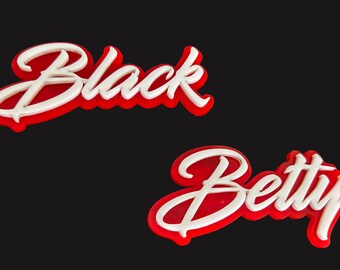 Custom Cursive Font Car Emblem Custom Colors Installs in Seconds 1.5 ...