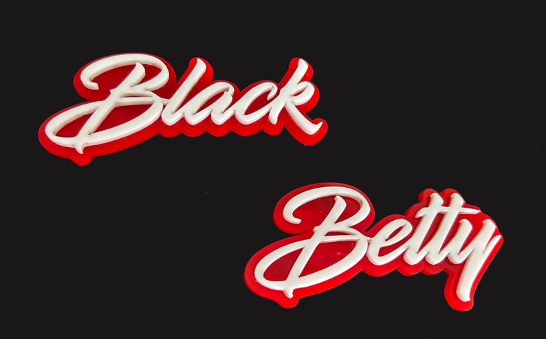 Custom Cursive Font Car Emblem Custom Colors Installs in Seconds 1.5 ...