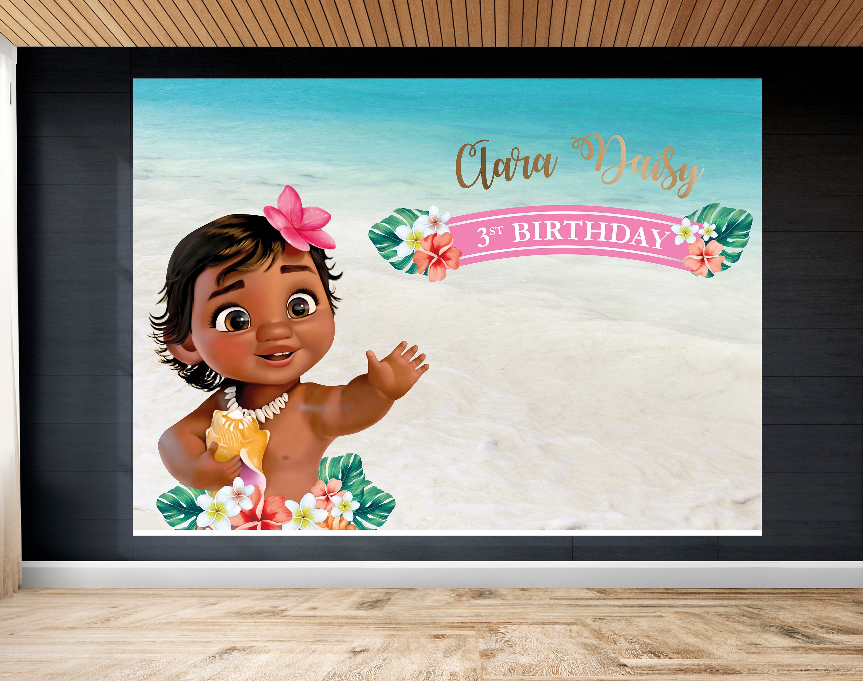 Baby Moana Backdrop Baby Moana Banner Candy Bar Backdrop Moana First ...