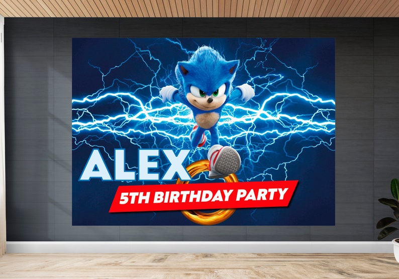 Sonic Birthday Backdrop, Super Sonic Birthday Banner, Sonic Party ...