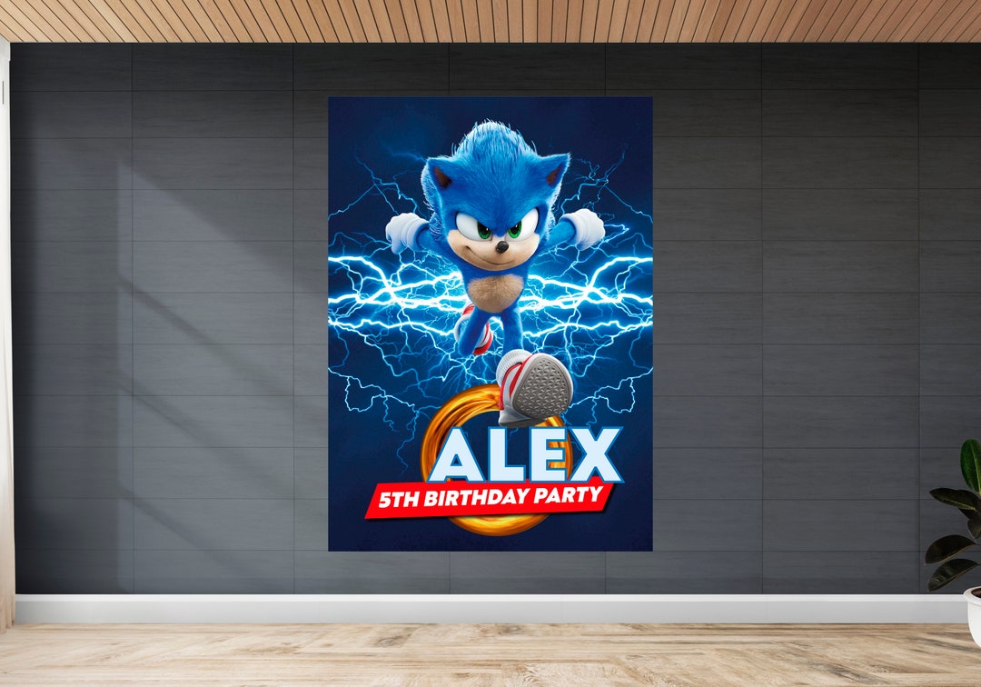 Sonic Birthday Backdrop, Super Sonic Birthday Banner, Sonic Party ...
