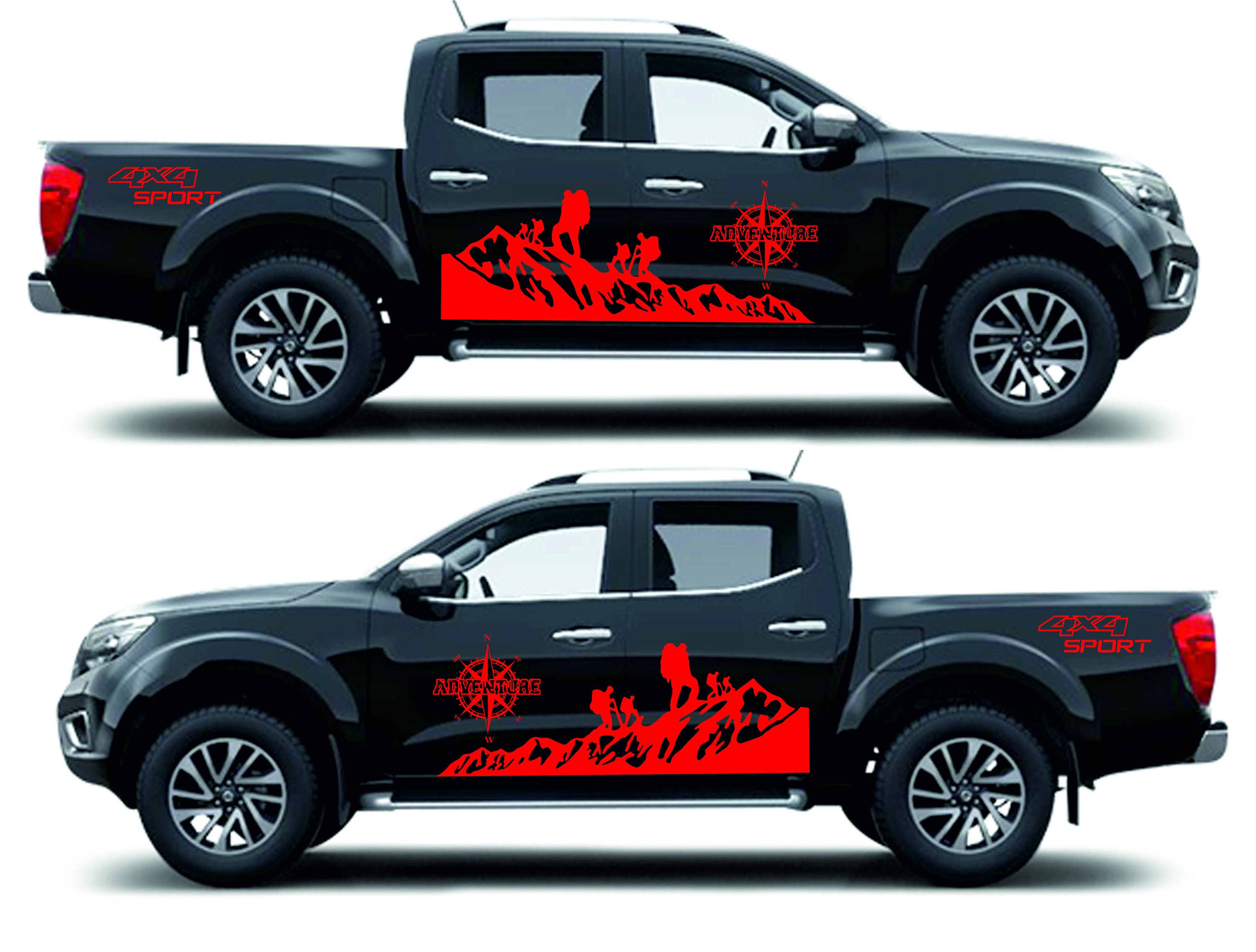 Nissan Compass 4 Pcs Panel Door Side Stripes for NISSAN NAVARA Decal ...