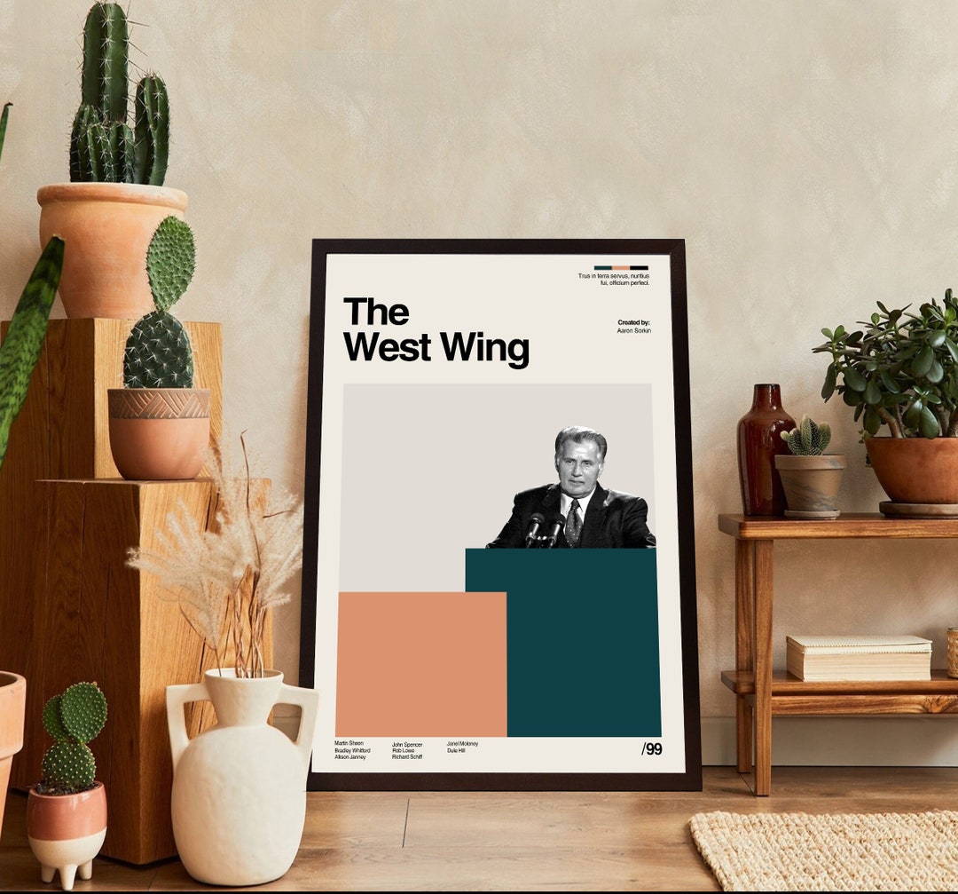 The West Wing Poster, the West Wing Print, Movie Poster, Midcentury Art ...