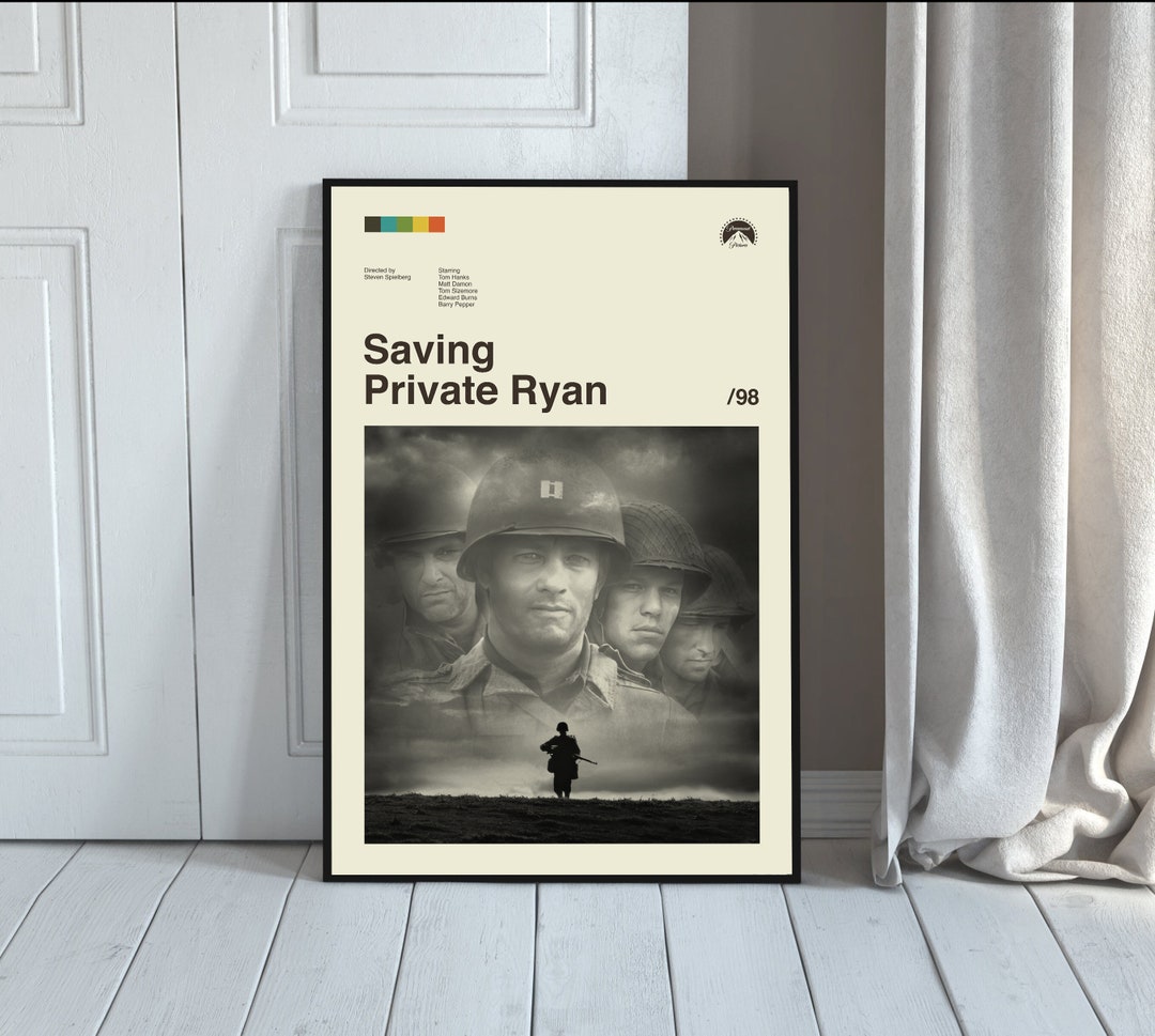 Saving Private Ryan Poster, Steven Spielberg, Midcentury Art ...