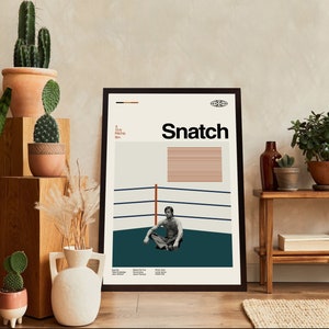 Snatch Poster, Guy Ritchie, Snatch Print, Movie Poster, Midcentury Art ...