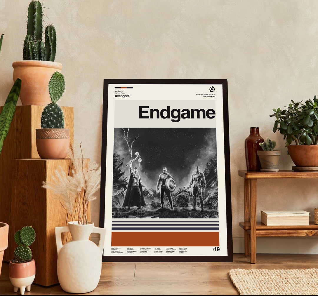 Endgame Avengers Poster, Endgame Poster, Marvel Poster, Midcentury Art ...