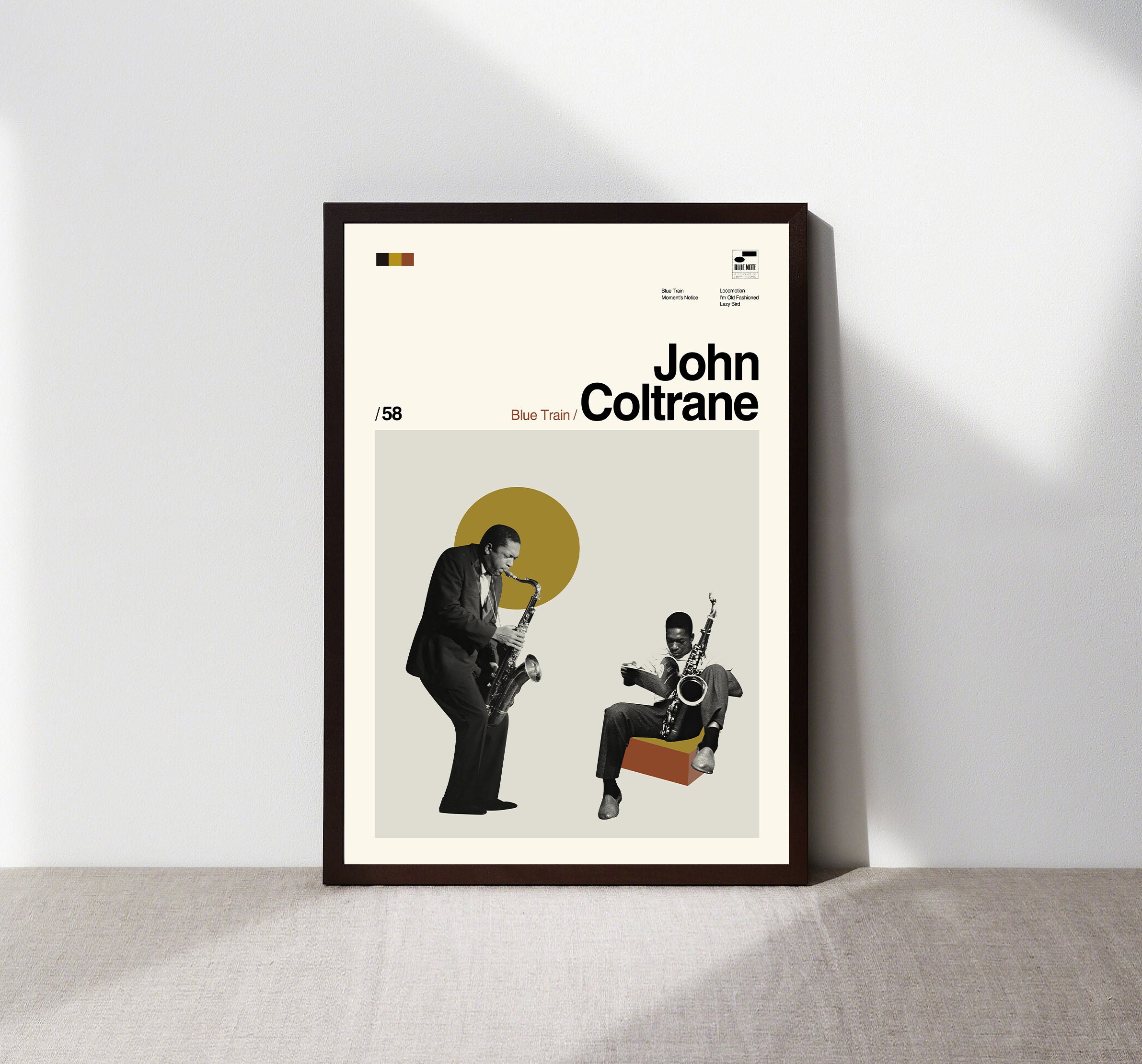 John Coltrane Blue Train Album Poster, John Coltrane Print, Music ...