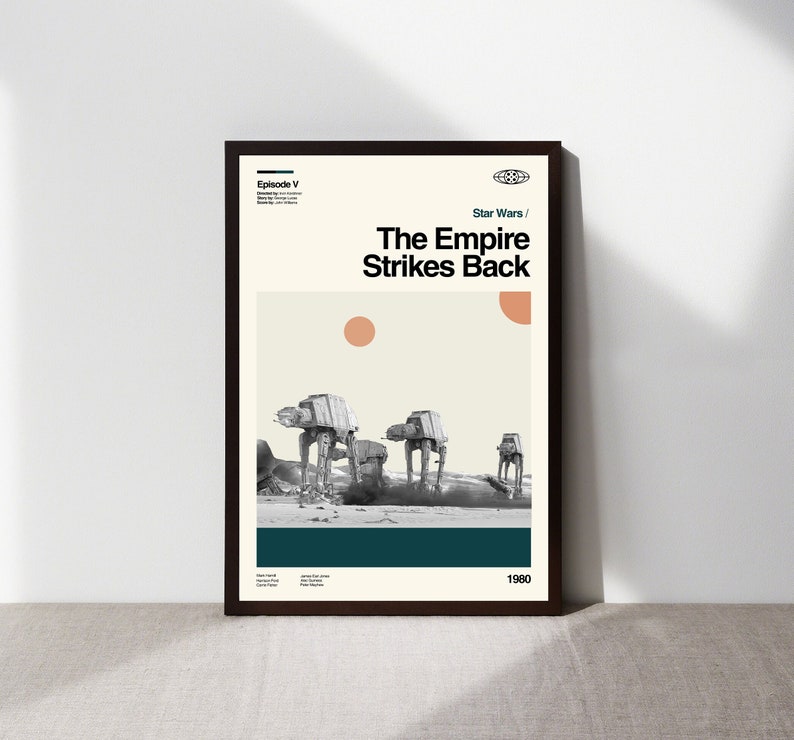 The Empire Strikes Back Poster, Star Wars, Vintage Modern, Album Cover ...