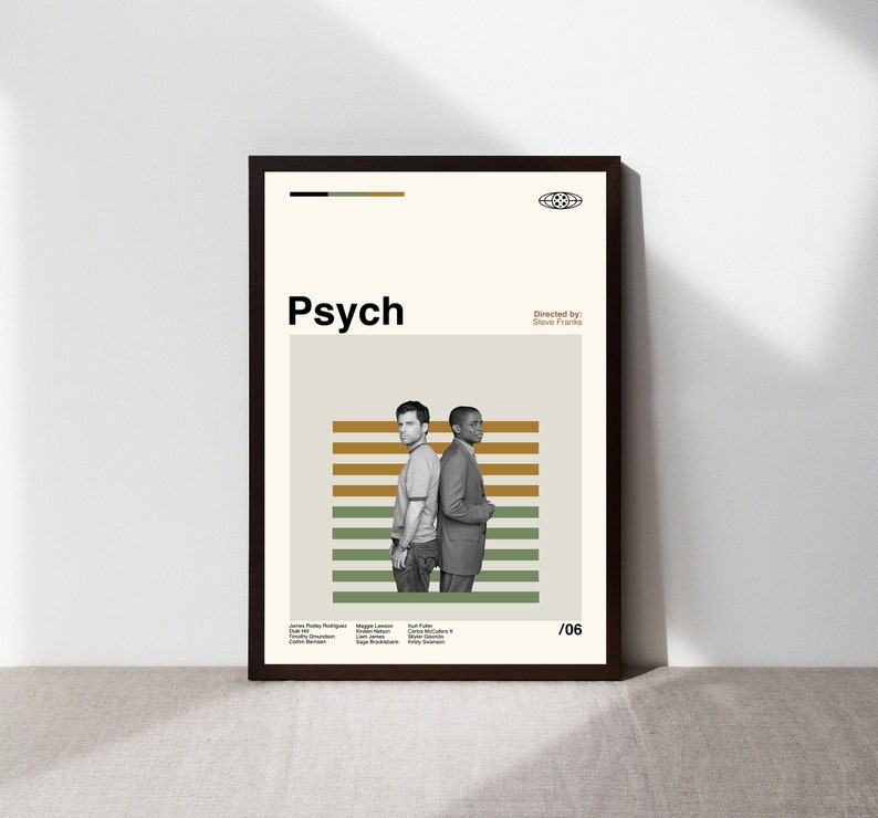 Psych Poster, Psych Tv Series Poster, Psych Print, Retro Movie Poster ...