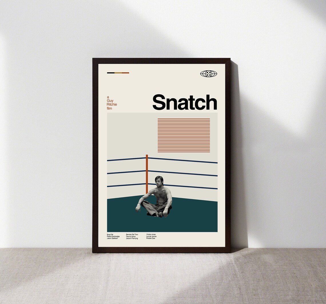 Snatch Poster, Guy Ritchie, Snatch Print, Movie Poster, Midcentury Art ...