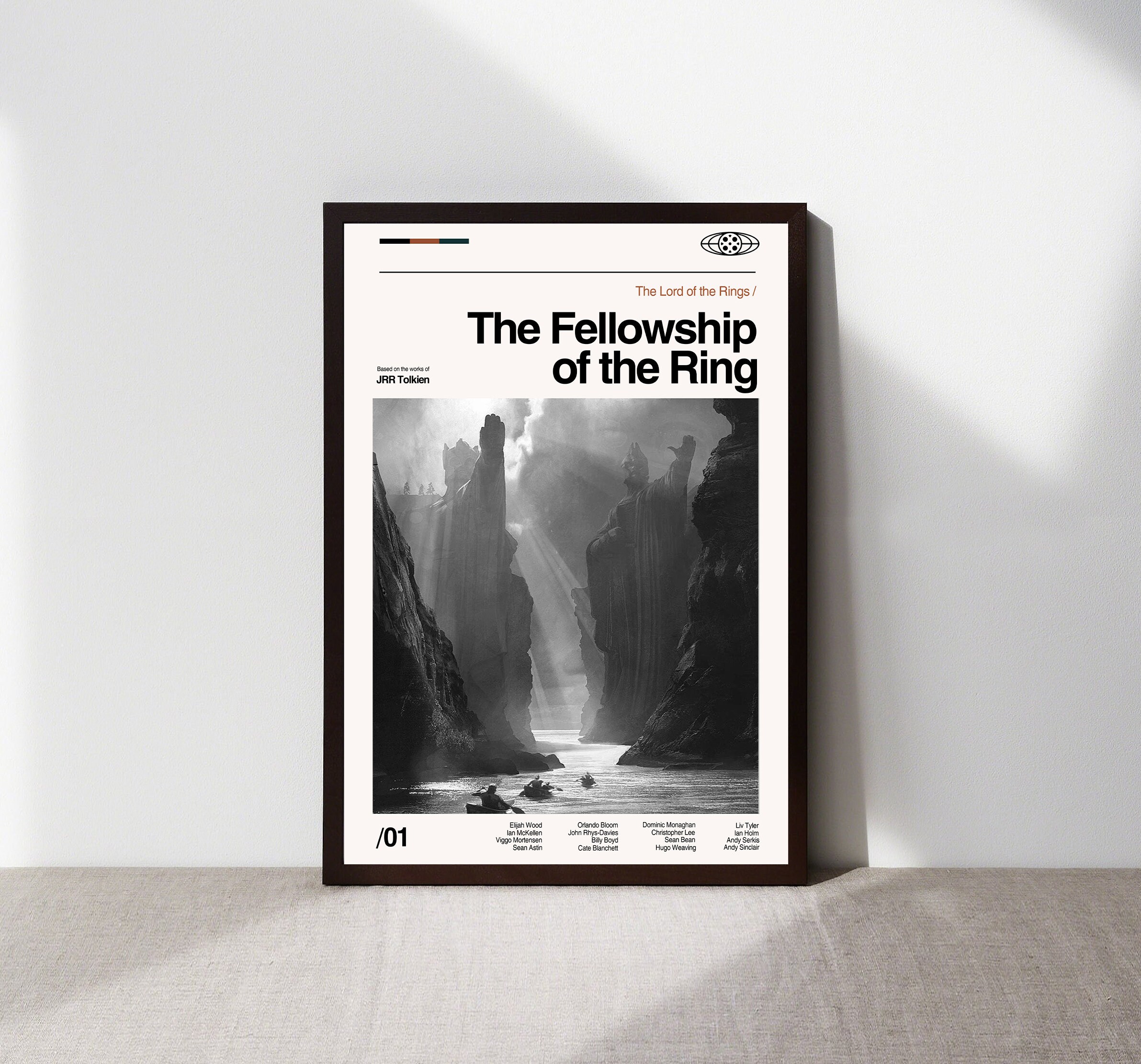 The Fellowship of the Ring Poster, JRR Tolkien, Vintage Modern, Album ...