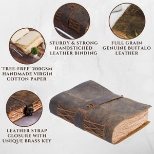 Leather Journal Writing Notebook Vintage Deckle Edge Paper Book Gift ...